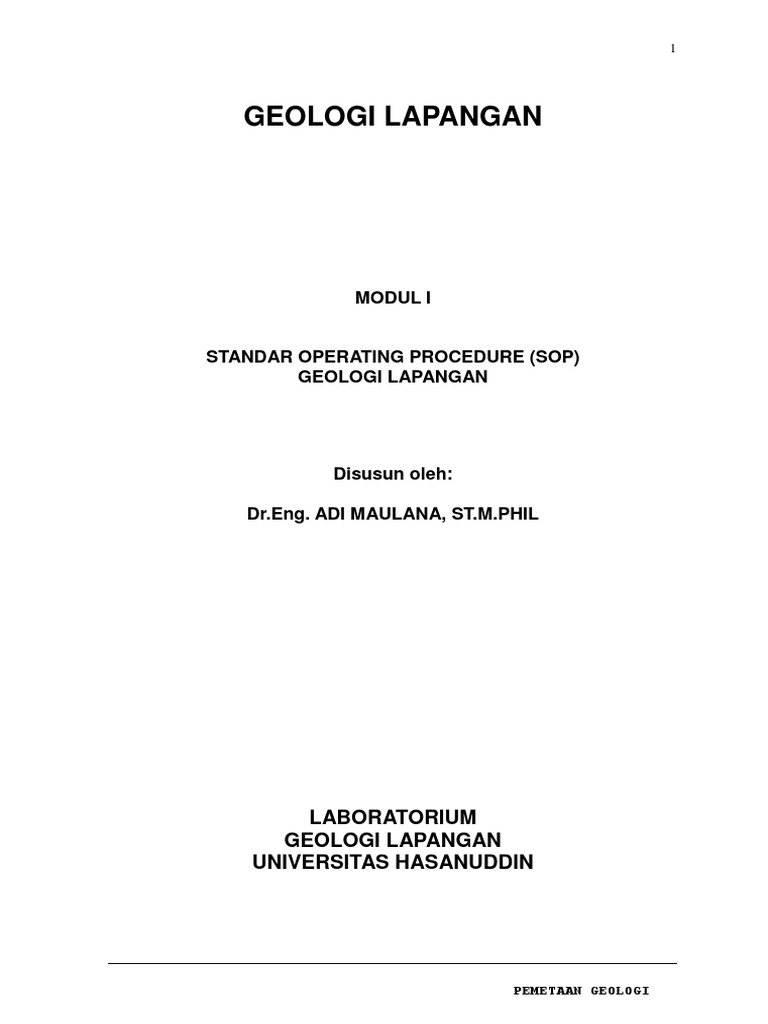 MODUL GEOLOGI LAPANGAN Unhas | PDF