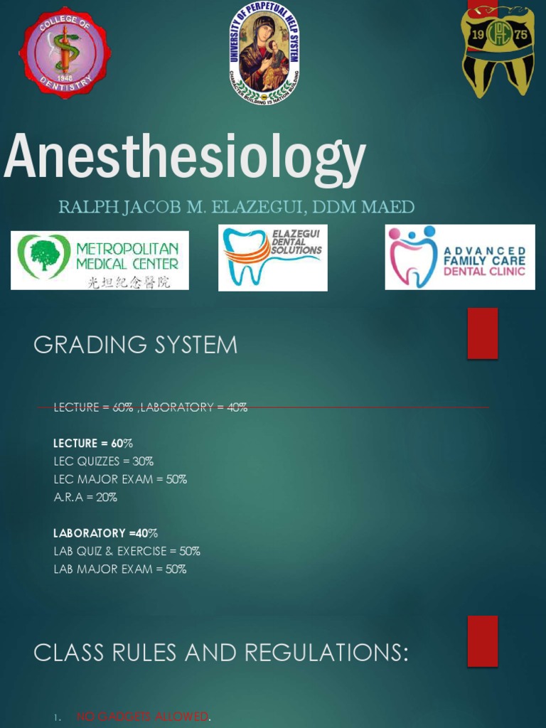 Anesthesiology: Ralph Jacob M. Elazegui, DDM Maed | PDF | Action ...