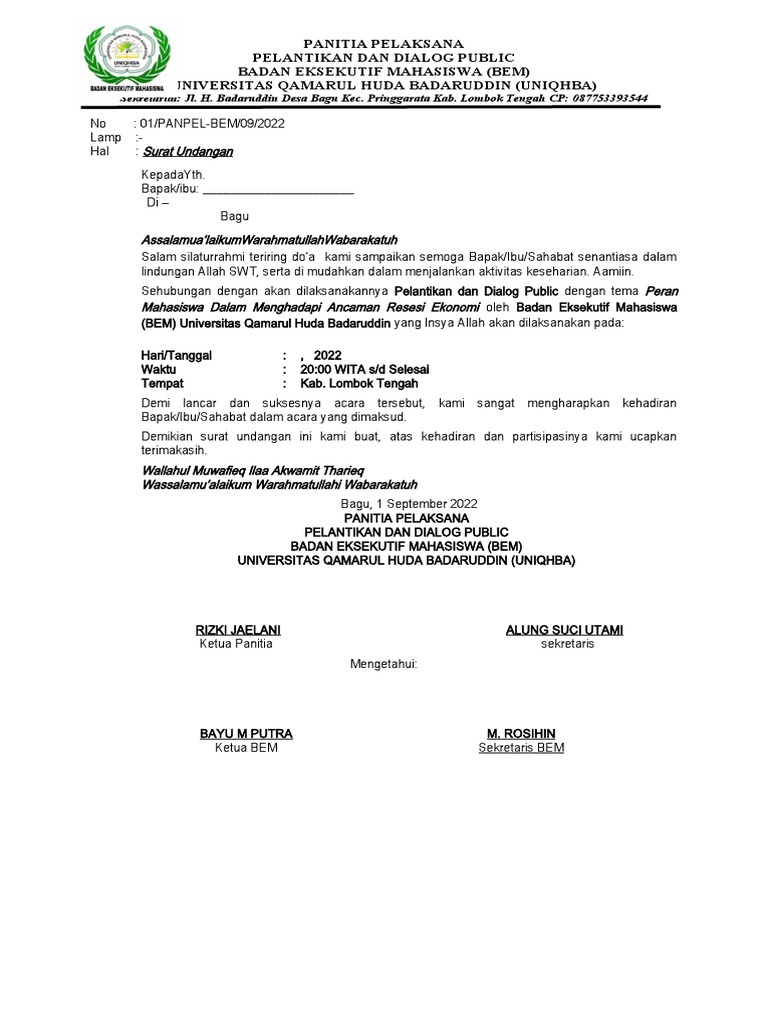 SURAT_PERMOHONAN_DANA_bem[1] | PDF