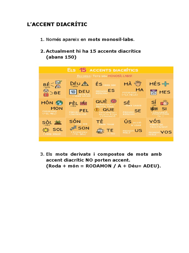 Accentuació - Accent Diacrític | PDF