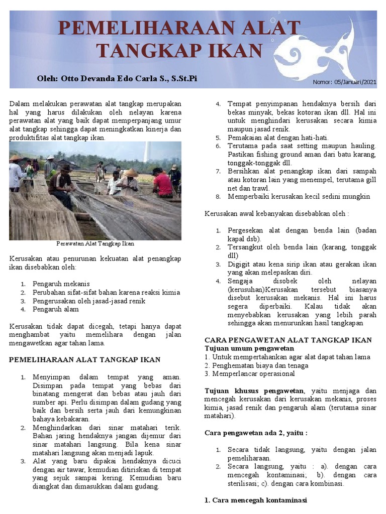 Pemeliharaan Alat Tangkap Ikan | PDF | Griya & Taman | Kesehatan Holistik