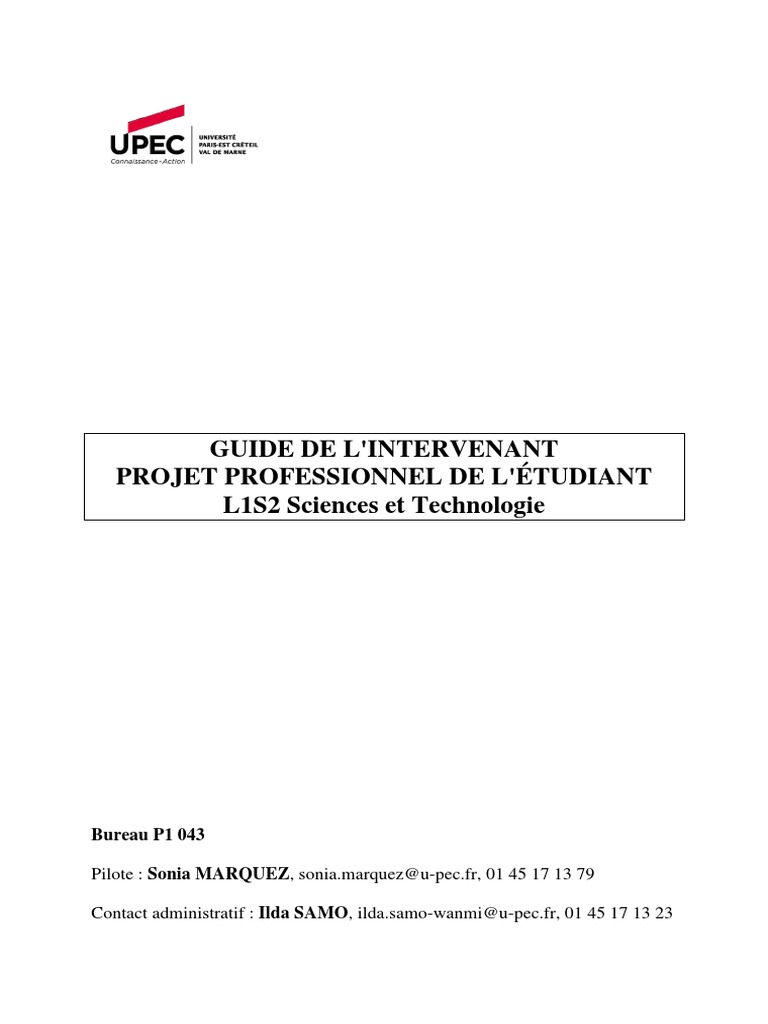 Guide intervenantPPE UPEC | PDF | Recherche d'information | Expérience