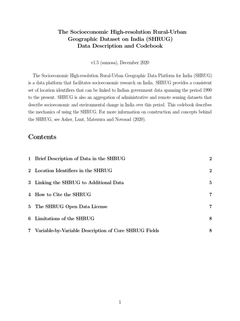 Shrug Codebook | PDF | Census | Data