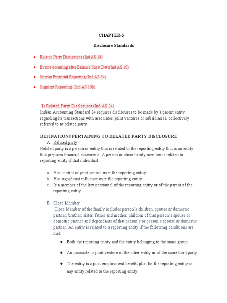 Disclosure Standards in Indian Accounting | PDF | Financial Statement ...