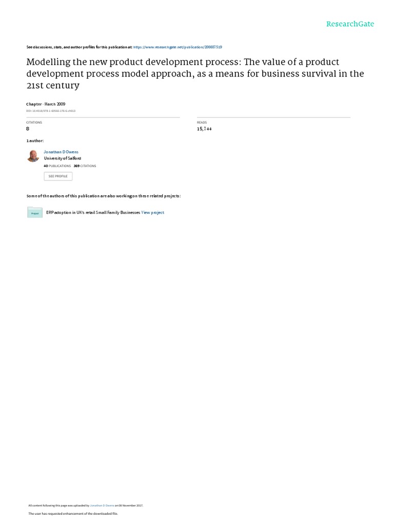 NPDpaper BookChapter JDOwens | PDF | New Product Development | Design