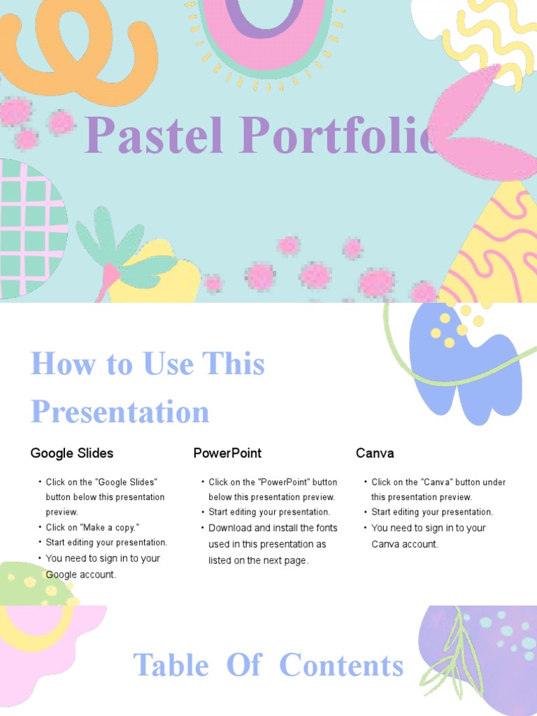 Pastel Portfolio Yellow and Purple Illustrative Business Presentation ...
