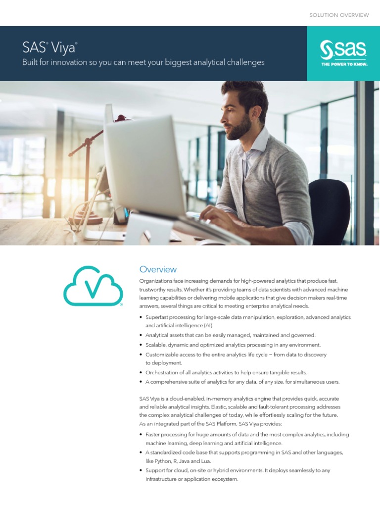 Sas Viya Overview | Download Free PDF | Sas (Software) | Analytics