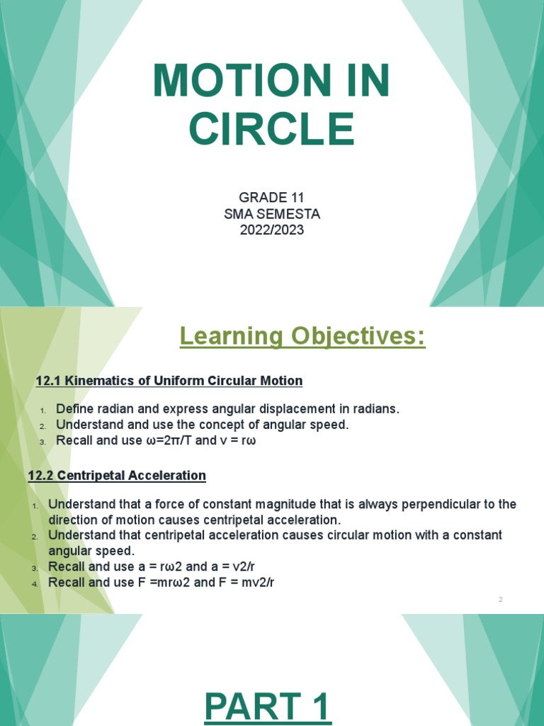 G11 - Motion in Circle | PDF | Rotation Around A Fixed Axis | Speed