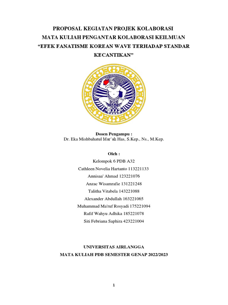 Proposal PKK - Kelompok 6 - PDB A32 | PDF