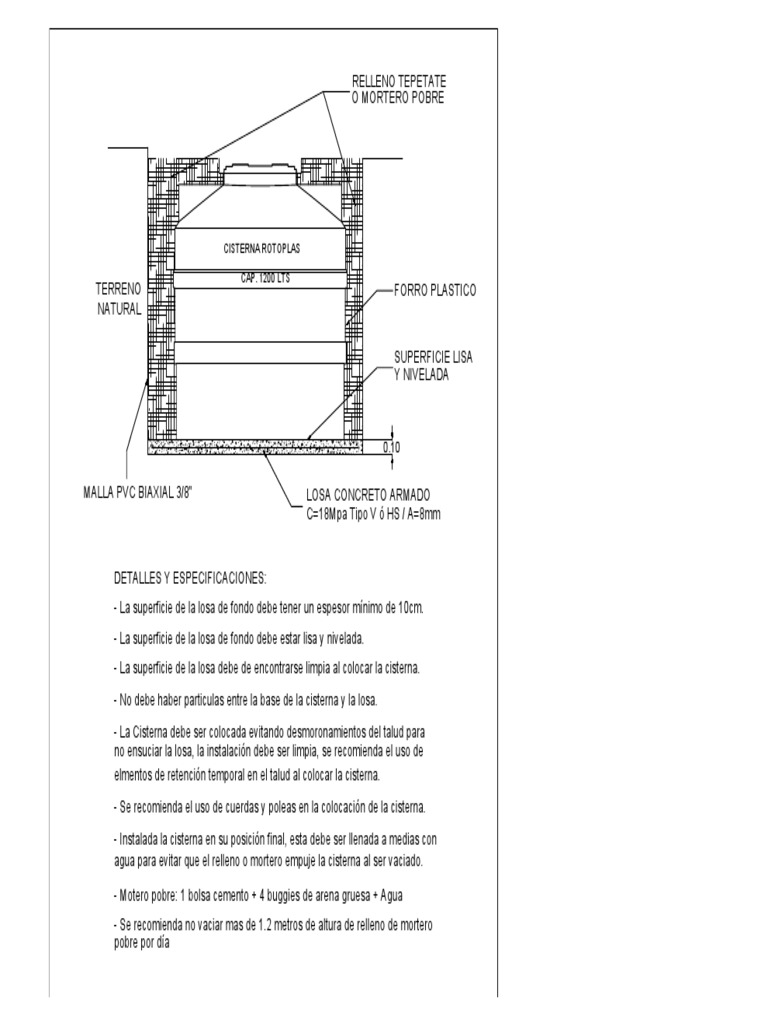 Plano Cisterna | PDF