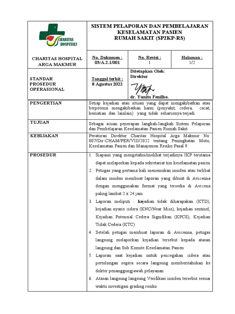Spo Pelaporan Insiden | PDF