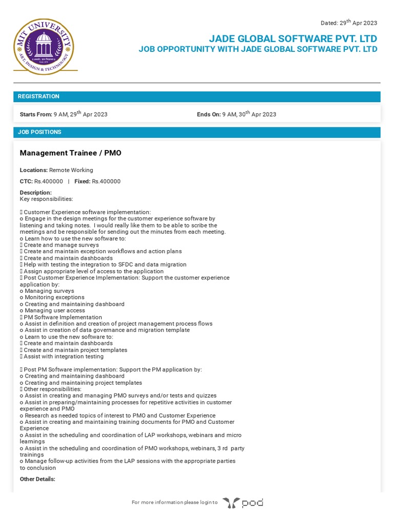 Job Opportunity for MBA Graduates | PDF | Master Of Business ...