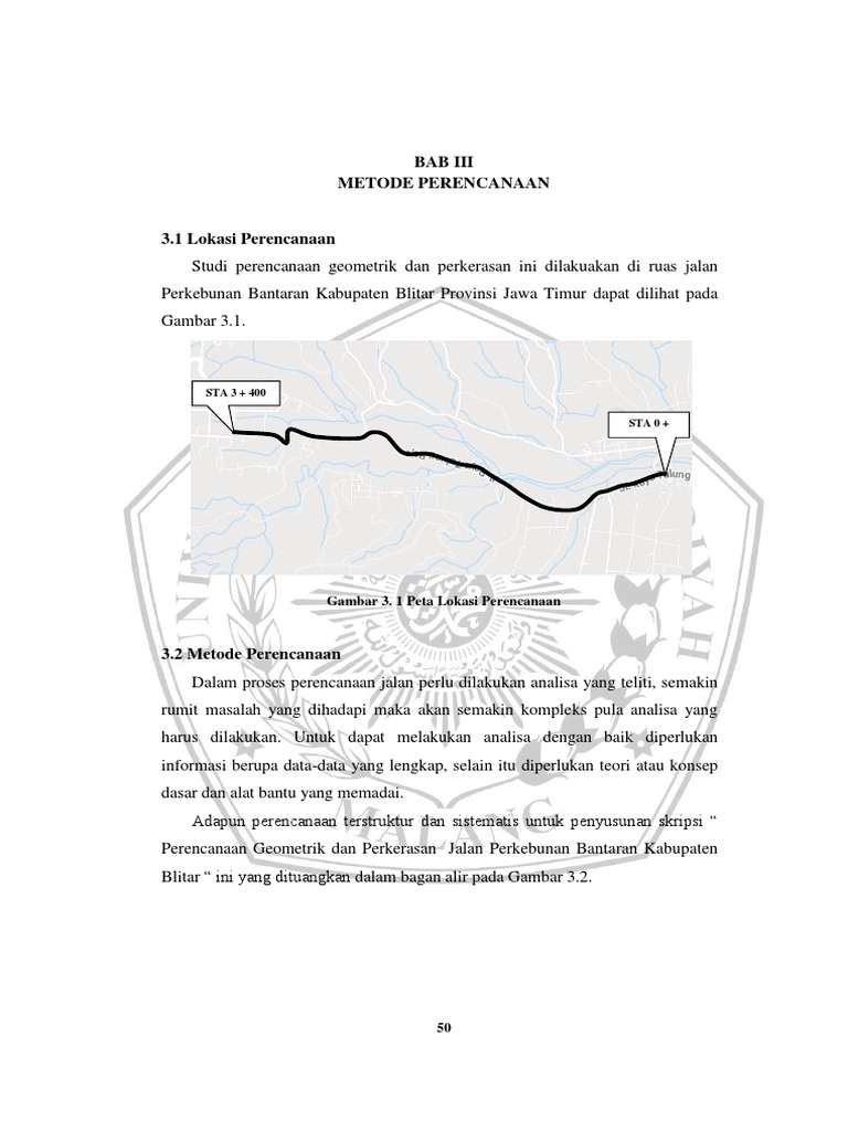 Bab Iii Metode Perencanaan: Gambar 3. 1 Peta Lokasi Perencanaan | PDF