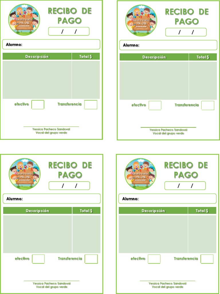 Recibo de Pago Escolar Preescolar | PDF