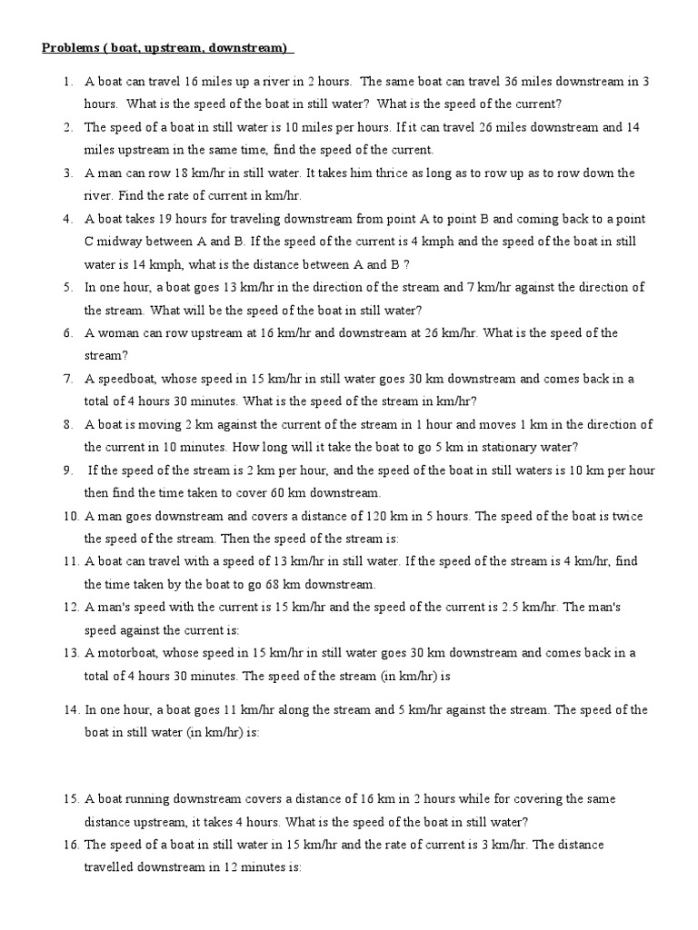 Boat, Stream Problems | PDF Boat, Stream Problems | PDF
