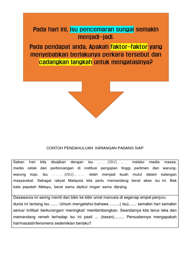 Karangan Pencemaran Sungai | PDF