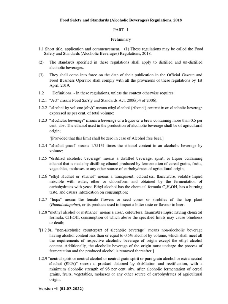 Compendium Alcoholic Beverages Regulations 30 06 2022 | PDF | Beer ...