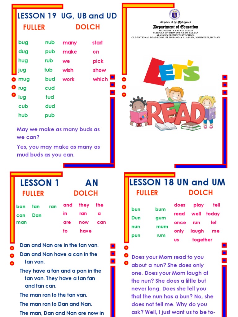 Lesson 19 Ug, Ub and Ud: Fuller Dolch | PDF