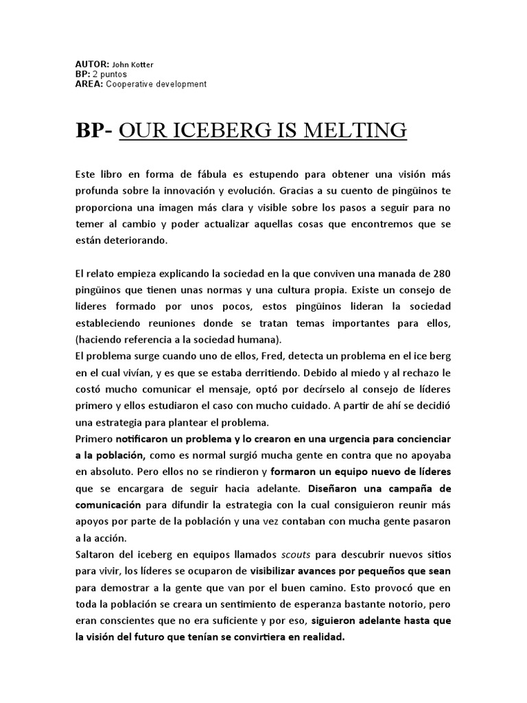 BP - Our Iceberg Is Melting | PDF