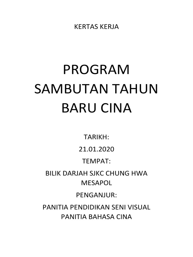 Kertas Kerja Cny | PDF