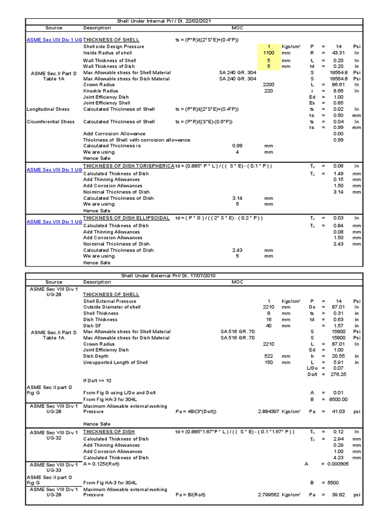 Asme Sec Viii Div 1 Ug-27 | PDF | Continuum Mechanics | Materials