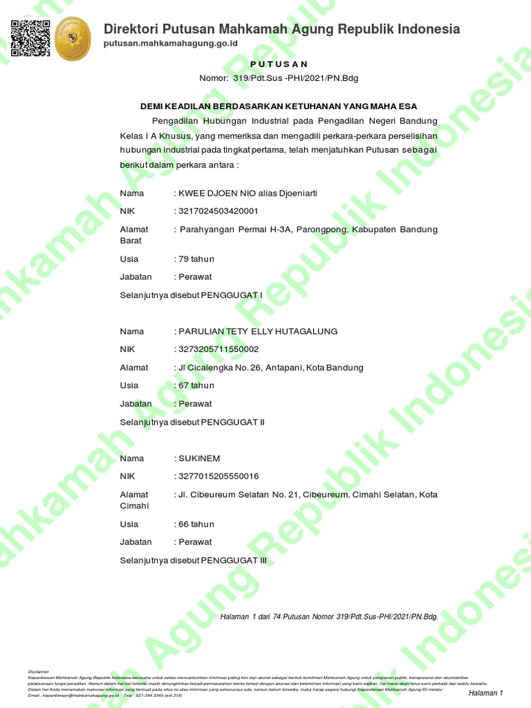 Putusan 319 PDT - Sus-Phi 2021 PN - Bdg. 20221031105242 | PDF