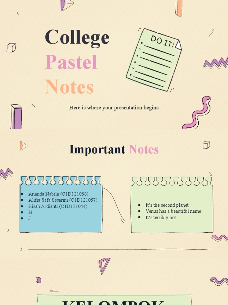 College Pastel Notes Yellow Variant | PDF