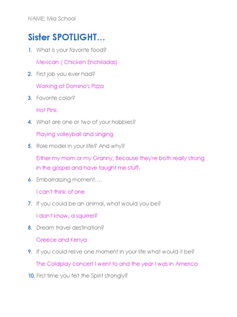 Sister Spotlight | PDF