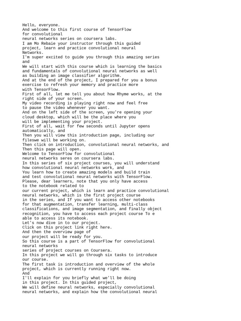 Introduction and Overview of The Project - Transcript | PDF ...