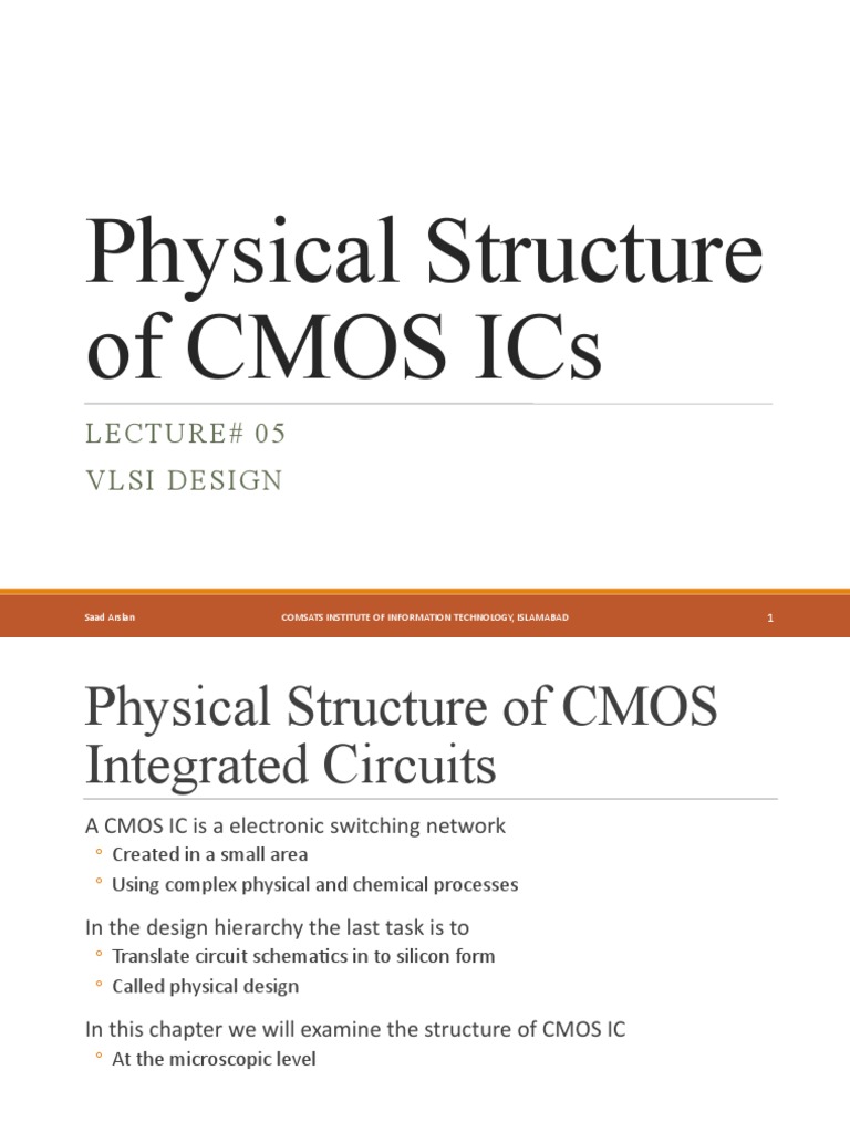 SP16 - VLSI - Lec05-2016-02-23 - Physical Structure of CMOS ICs | PDF ...