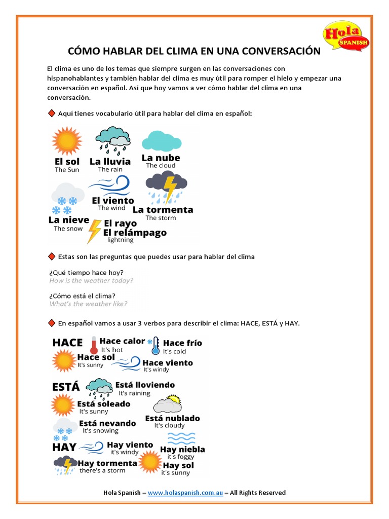Cómo Hablar Del Clima en Español | PDF