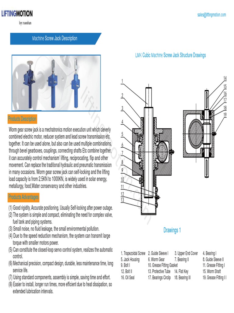 Screw Jacks O M Manuals | PDF | Gear | Screw