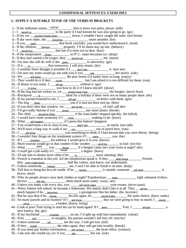 Conditional Sentences Unit 4 (CR) | PDF
