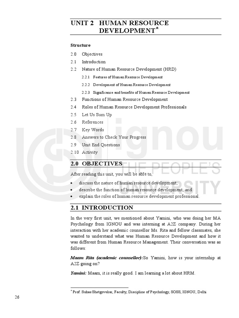 Unit-2 Human Resource Development | PDF | Strategic Management | Human ...