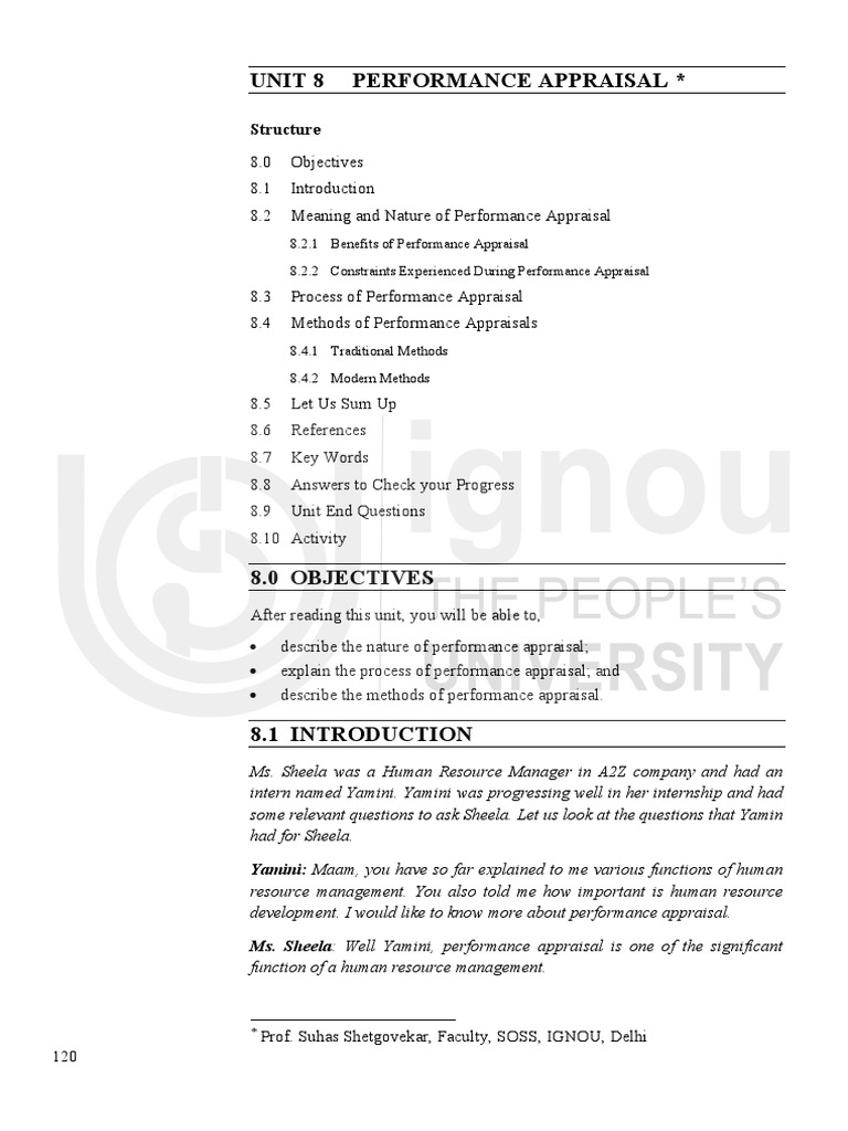 Unit 8 Performance Management Pdf Performance Appraisal Goal 