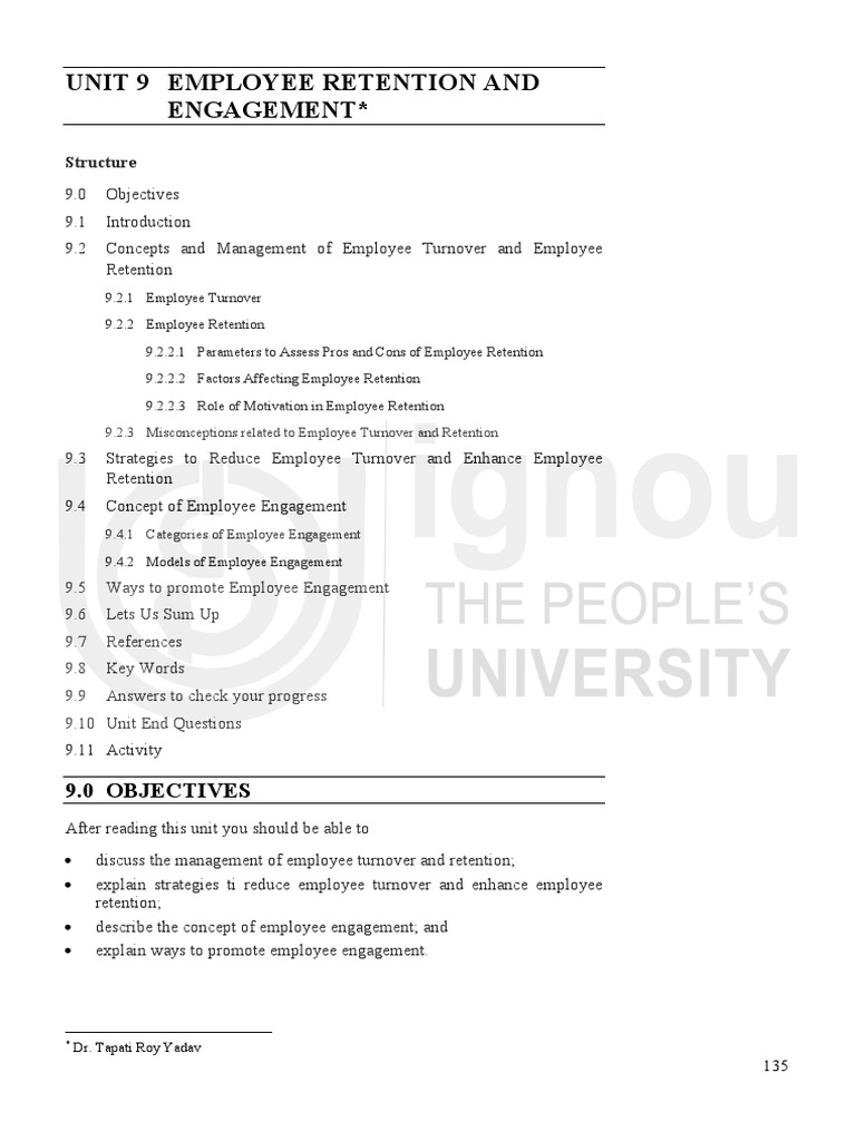 Unit-9 Employee Retention and Engagement | Download Free PDF | Employee ...
