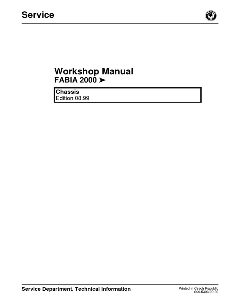 MK1 Fabia Chassis Workshop Manual | PDF | Brake | Anti Lock Braking System