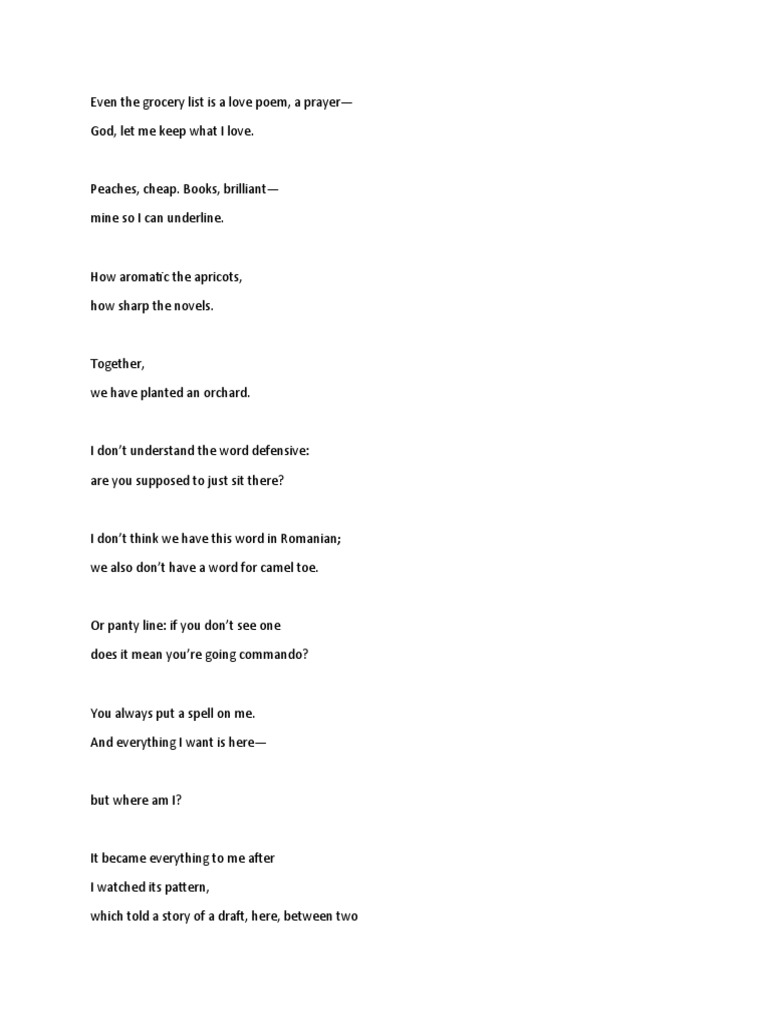 Even The Grocery List Is A Love Poem | PDF