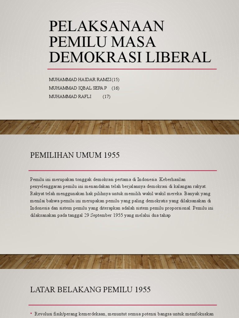 Pelaksanaan Pemilu Masa Demokrasi Liberal | PDF
