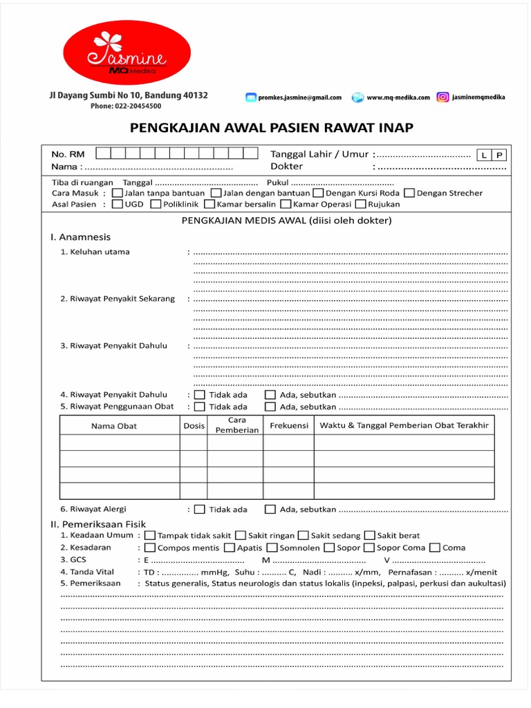 Kajian Awal Pasien Rawat Inap | PDF