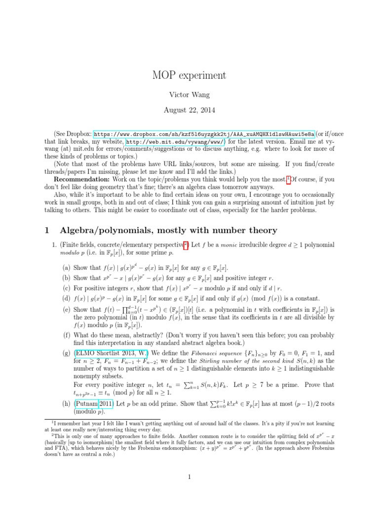 Analysis and algebra+NT - Victor Wang - X | PDF | Polynomial | Matrix (Mathematics)