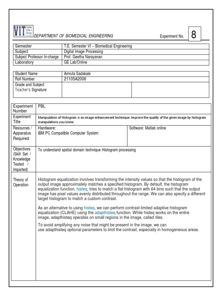 Histogram Spread Sheet | PDF | Imaging | Multidimensional Signal Processing