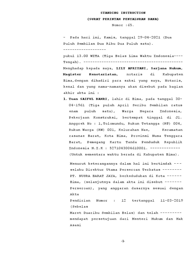 Standing Instruction | PDF