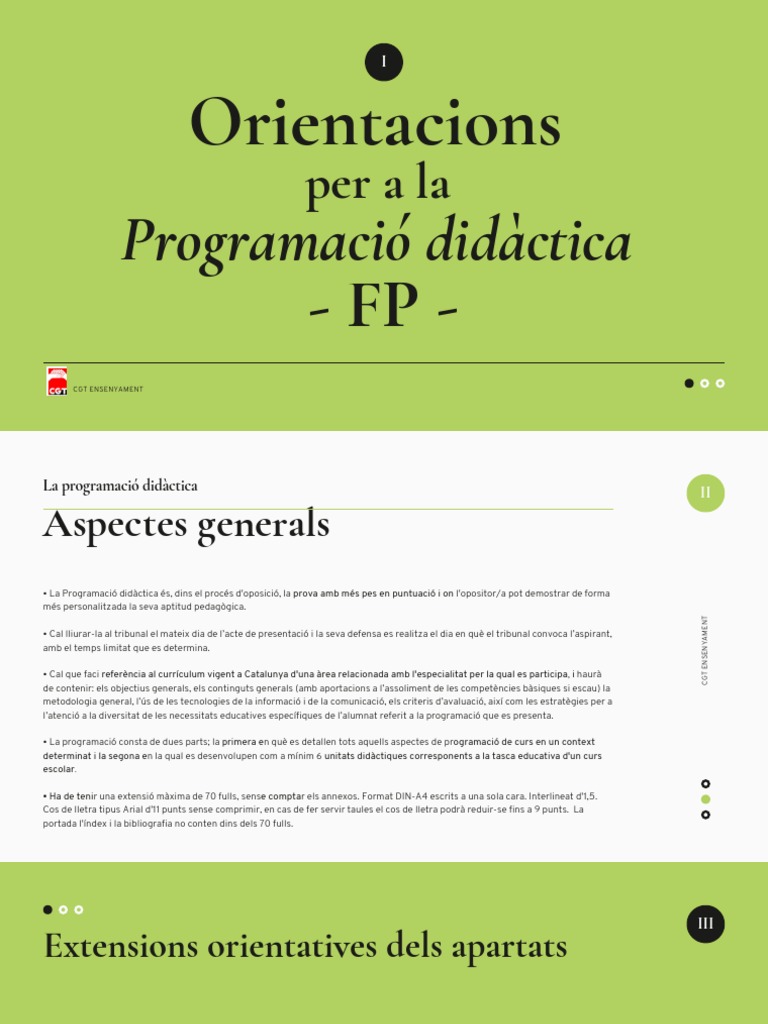 Orientacions Per A La Programació Didàctica de FP | PDF