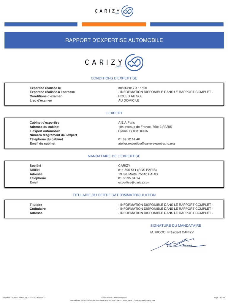 Rapport D'expertise Automobile | PDF