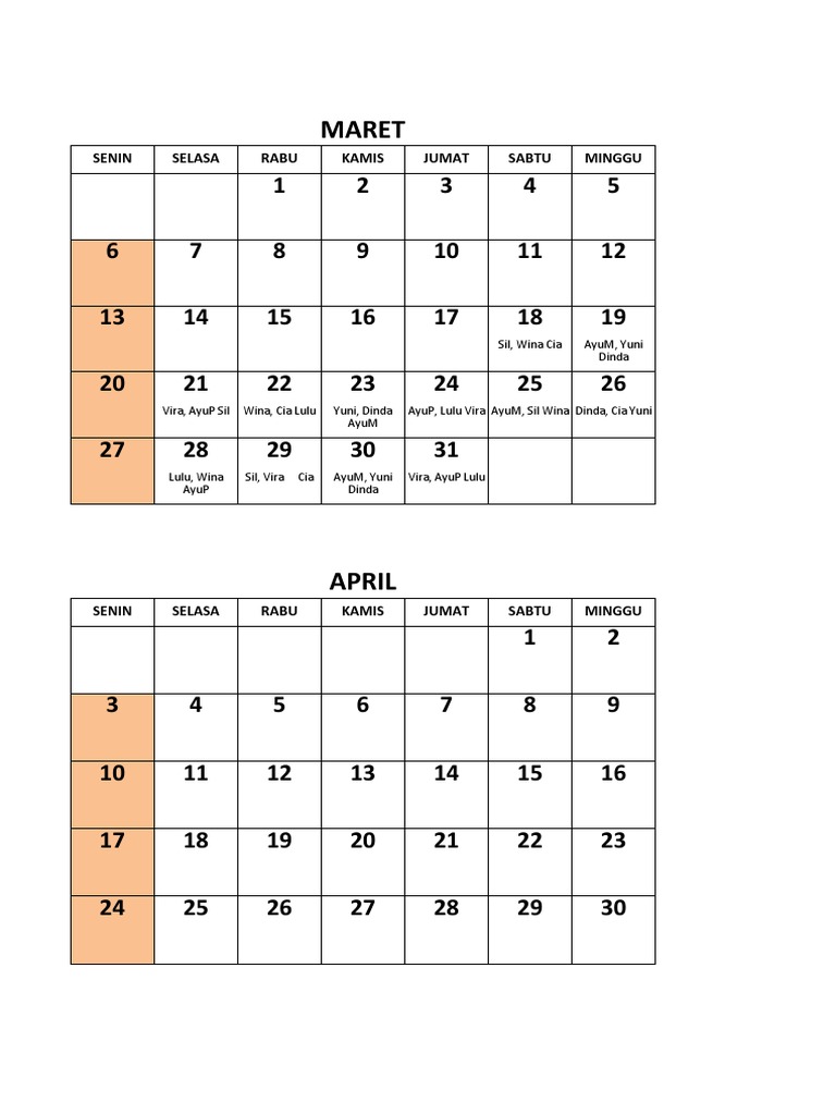 Jadwal Shift | PDF