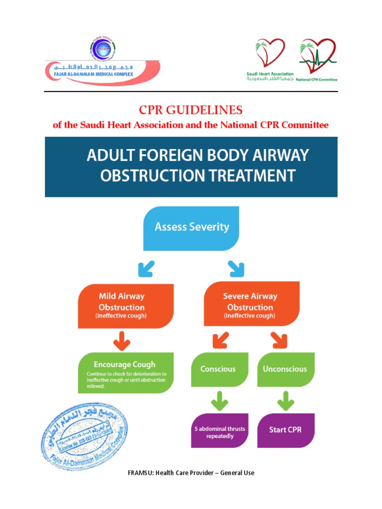 CPR Guidelines - Airway Obstruction | PDF