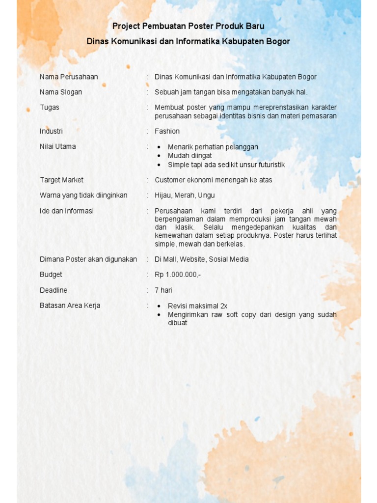 Desain Poster Produk Jam Tangan Mewah | PDF
