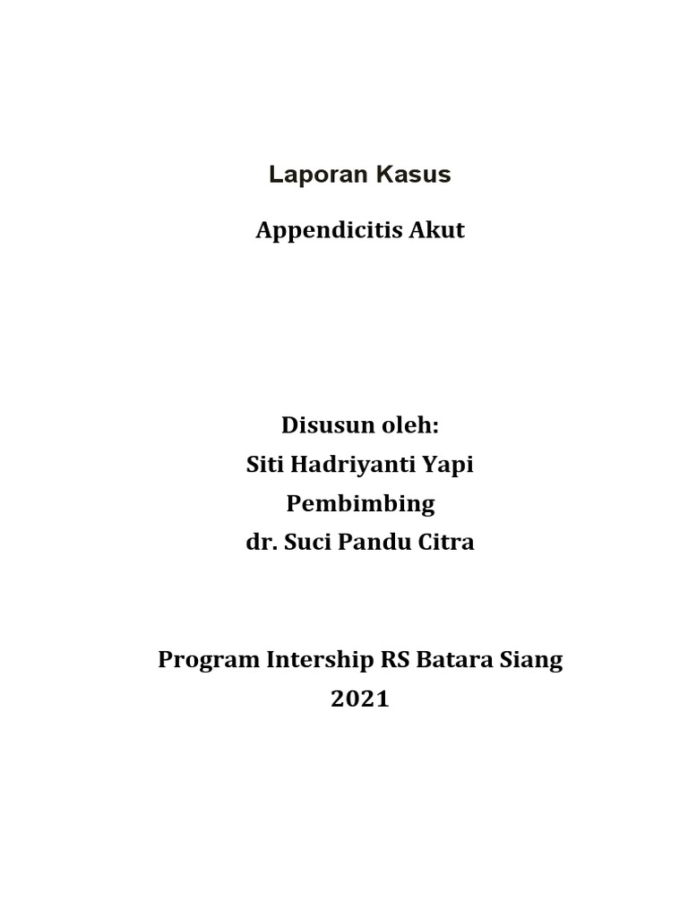 Lapsus Appendicitis | PDF