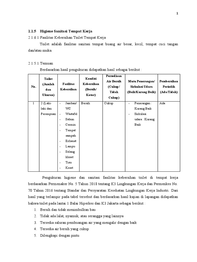 Higiene Dan Sanitasi Kebersihan Toilet Pdf
